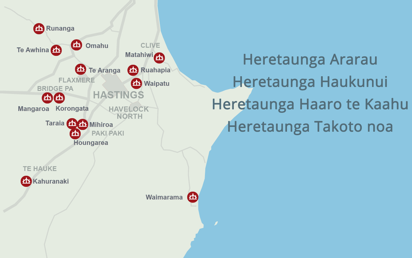Map, Marae Wakainga - Heretaunga